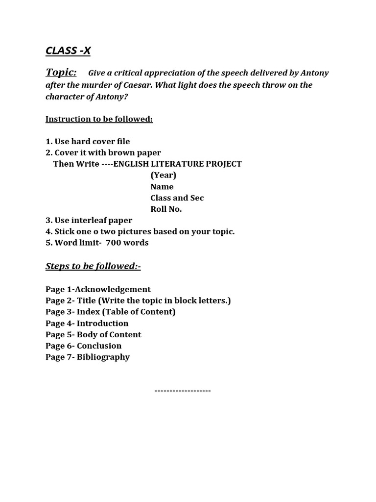 1 ST Project Class X | PDF