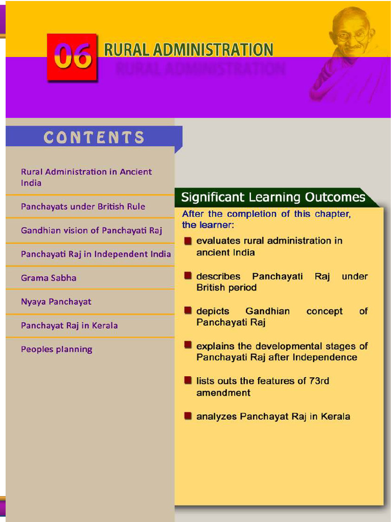 SCERT 12 -GS-Chapter 6-Rural Administration- Eng | PDF | Government Of India | Government
