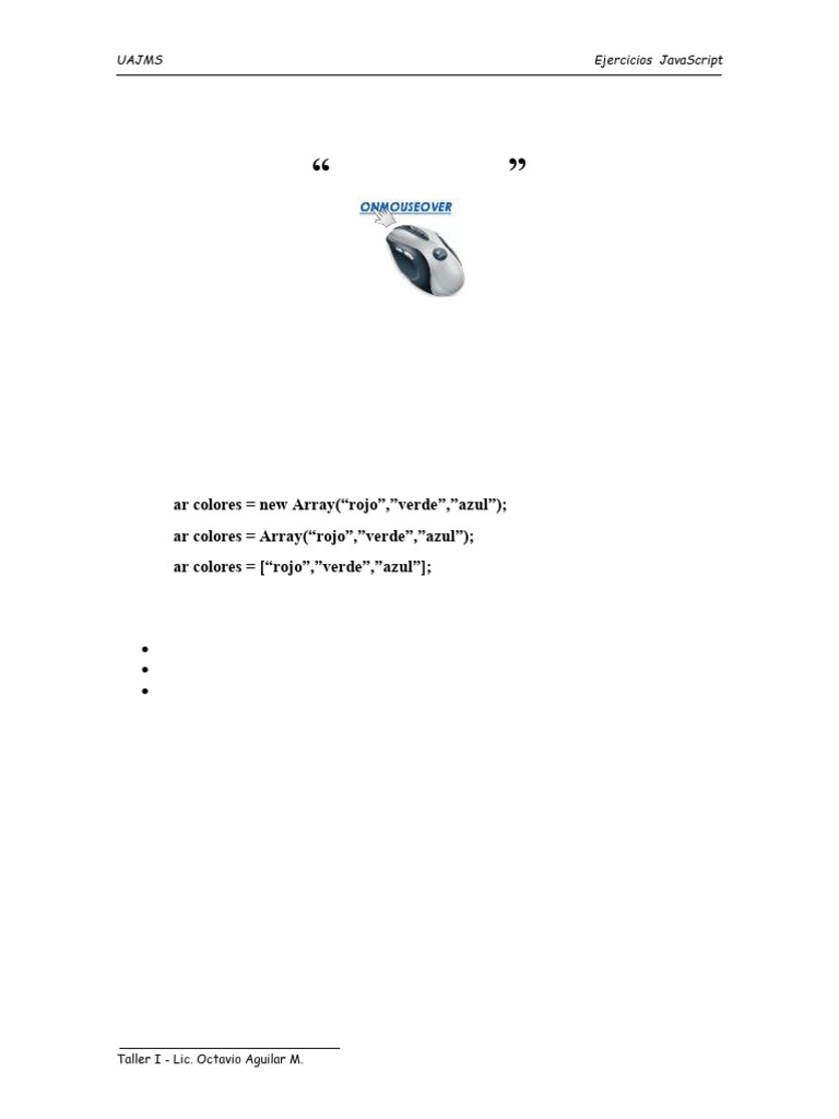 Ejercicios de JavaScript: Arrays y Eventos | PDF | Ventana (informática) | Botón (Computación)