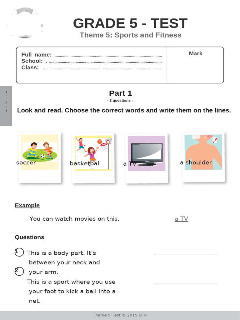 I-Learn Smart Start Grade 5 Theme 5 - Reading & Writing Test | PDF