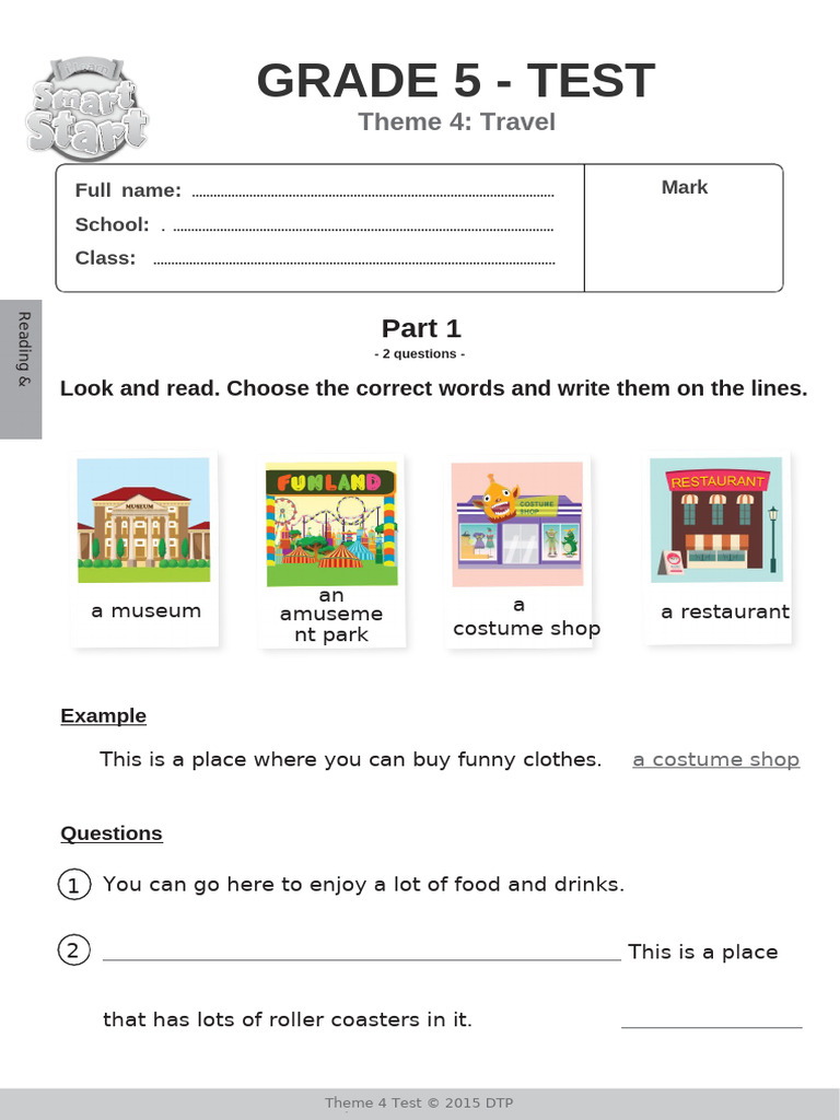 i-Learn Smart Start Grade 5 Theme 4 - Reading & Writing Test.tb | PDF