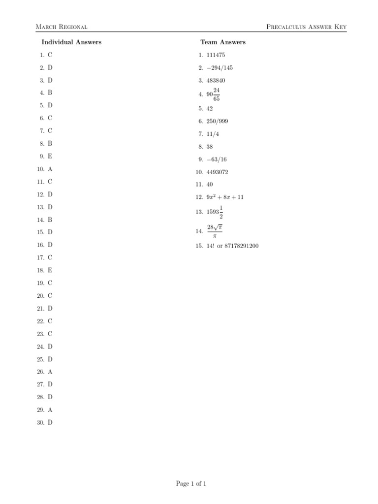 8232 A - Indv and Team Answers | PDF