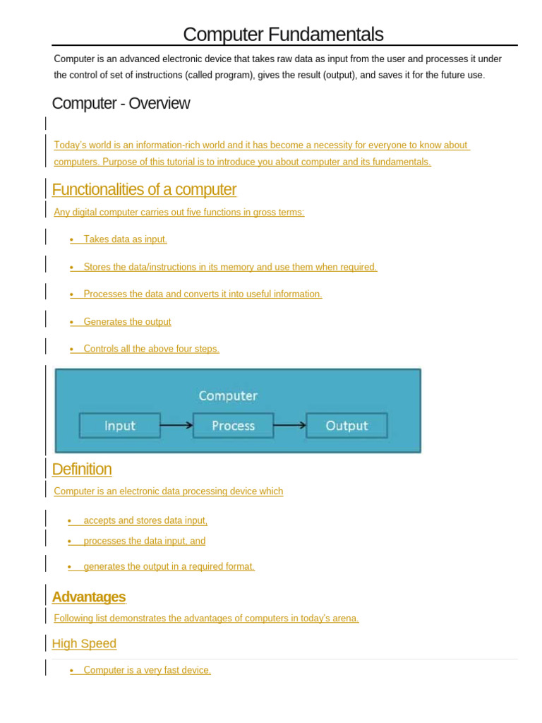 Computer Fundamentals | PDF | Random Access Memory | Computer Data Storage