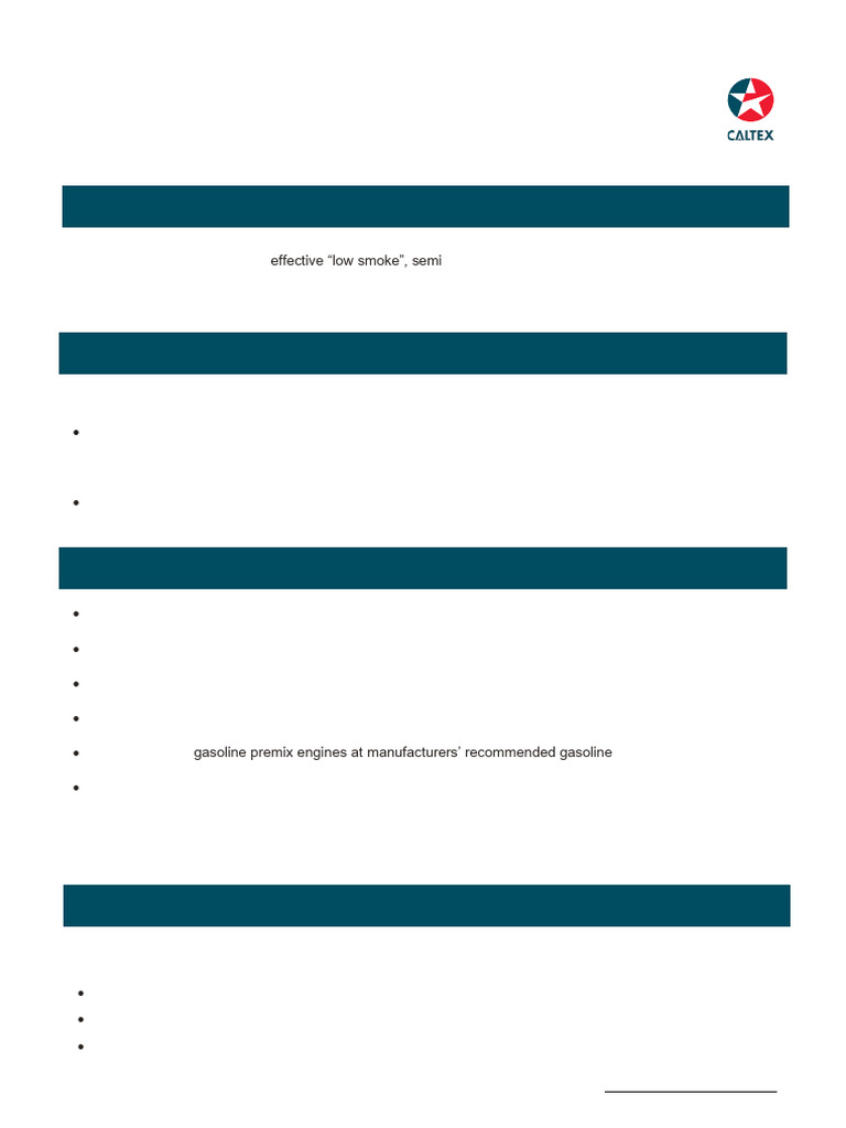 Caltex Havoline Power 2T TDS | PDF | Motor Oil