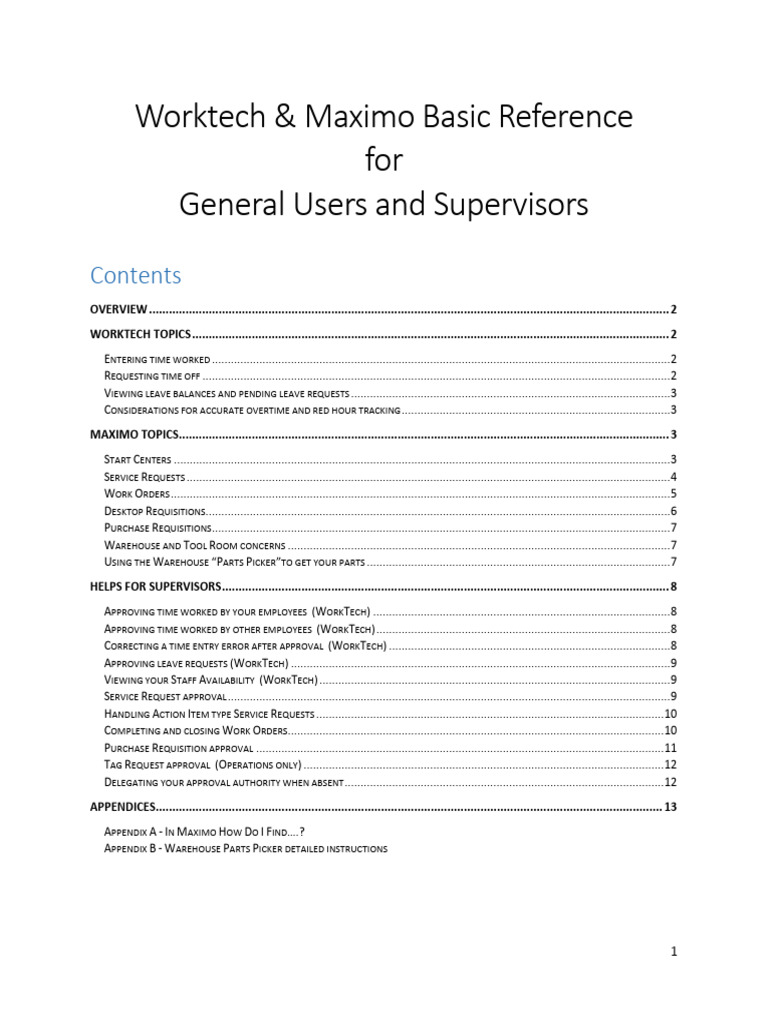worktech___maximo_basic_reference_for_general_users_and_supervisors | PDF | Icon (Computing ...