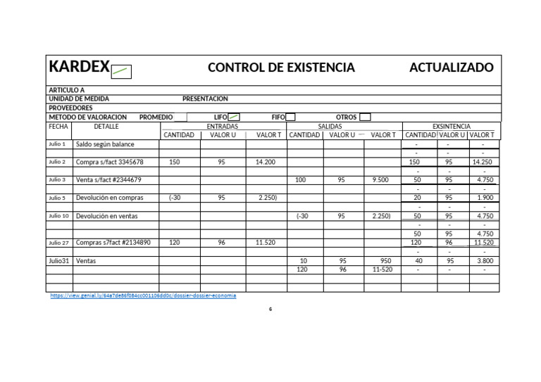 kardex lifo | PDF