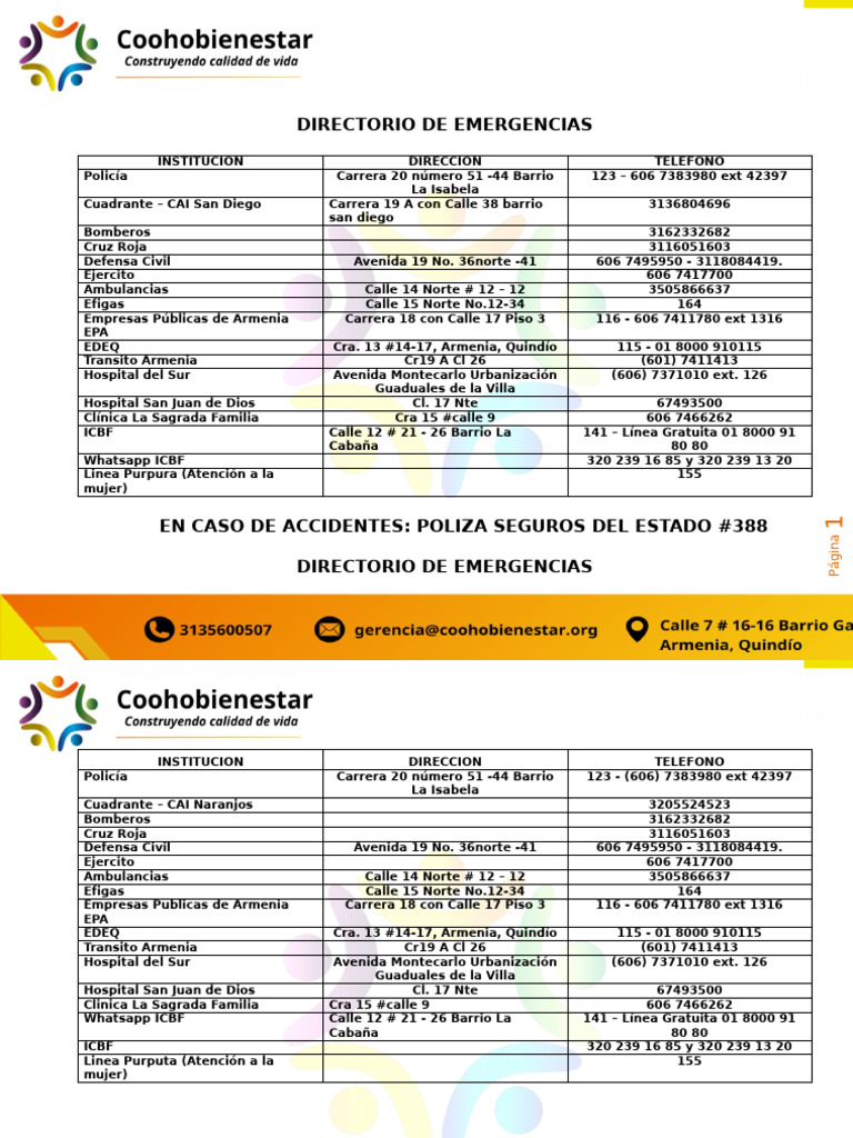 Directorio de Emergencias en Colombia | PDF | Servicios públicos ...