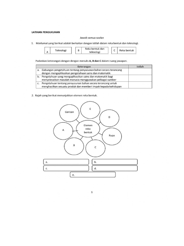 LATIHAN PENGUKUHAN RBT FORM 1 | PDF