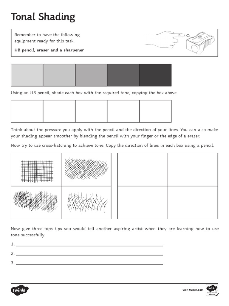Tonal Shading Activity Sheet | PDF