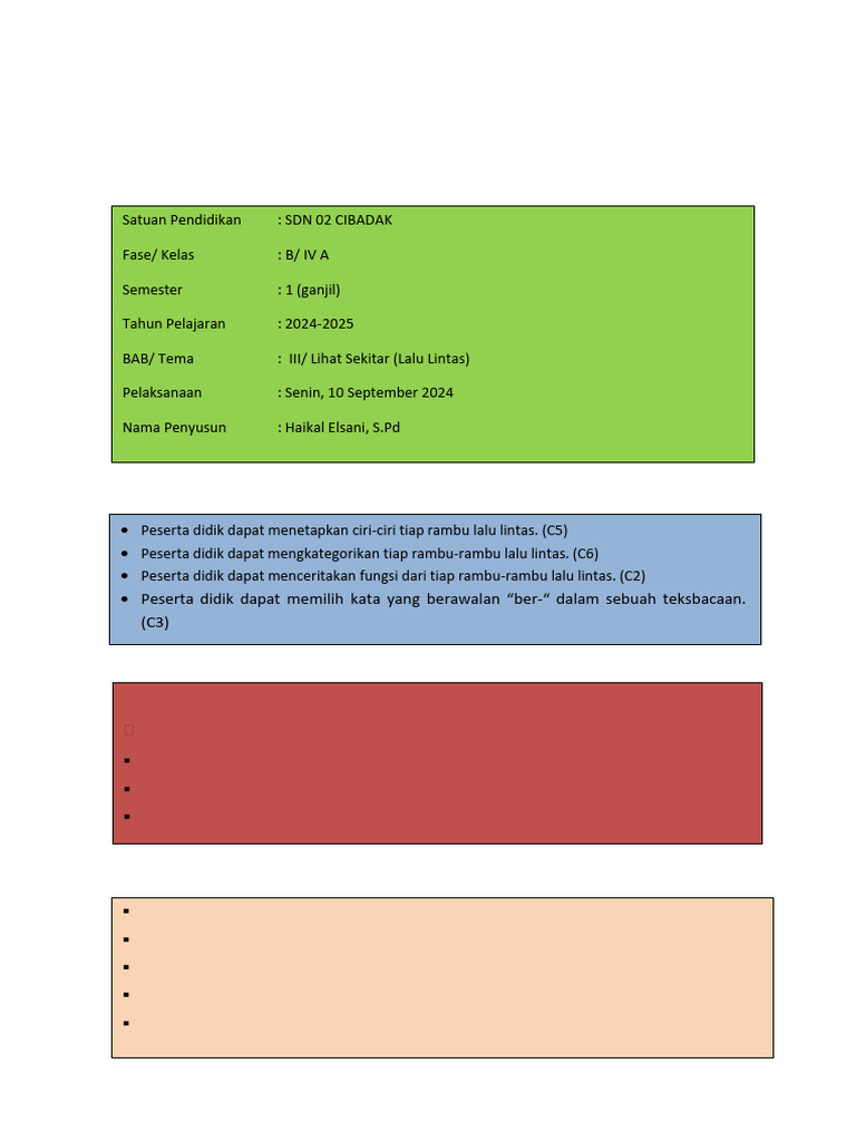 MODUL AJAR B. INDONESIA KELAS 4b | PDF