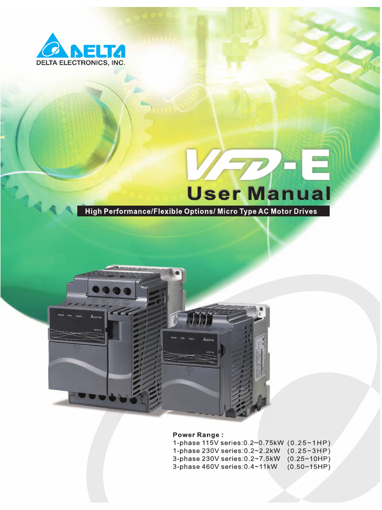 Delta Vfd Ac Motor Drive Vfde | PDF | Electromagnetic Interference | Programmable Logic Controller