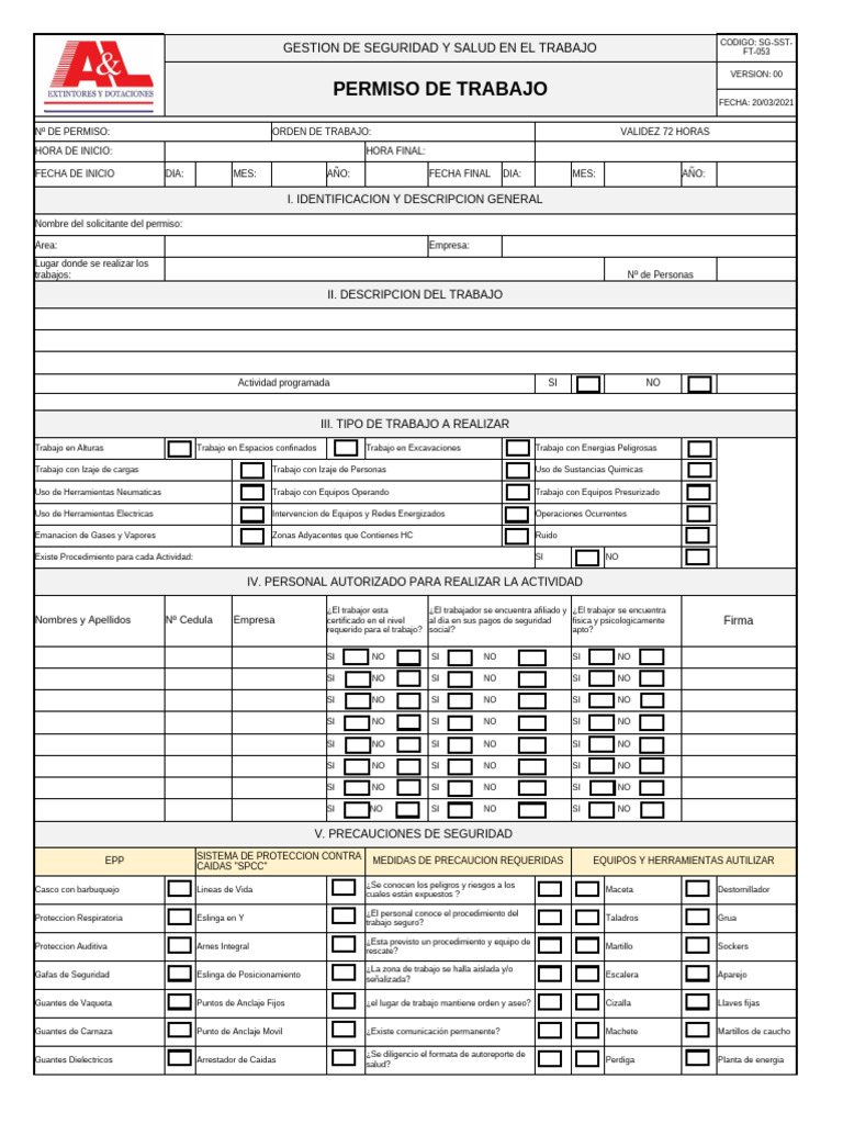 Ejemplos de Permisos de Trabajo | PDF