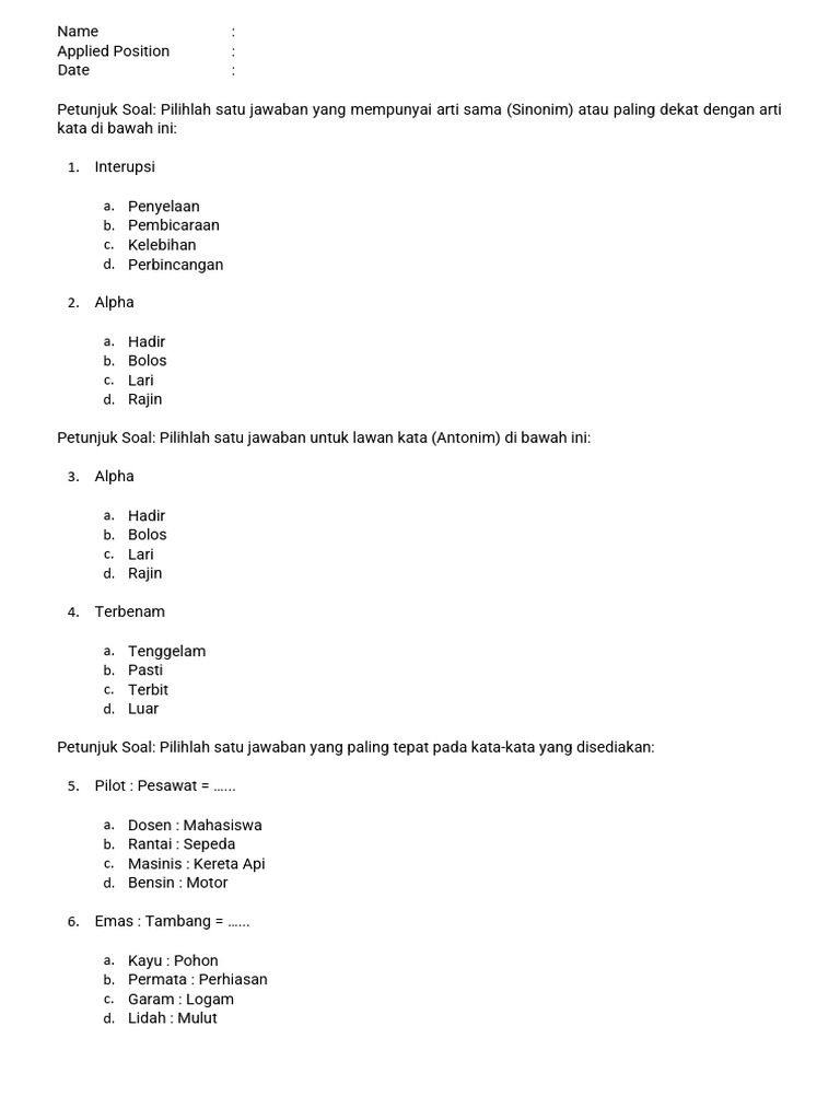 Test Psikotest | PDF