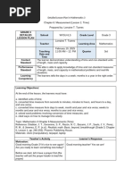 Lesson Plan GR 4 Mathematics Time | PDF | Hour | Time