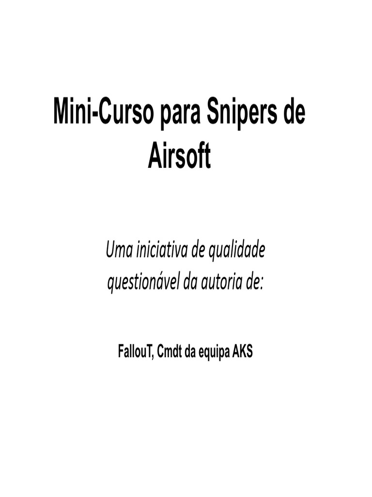 Mini-Curso para Snipers de Airsoft - ImageShack | PDF | Franco atirador ...