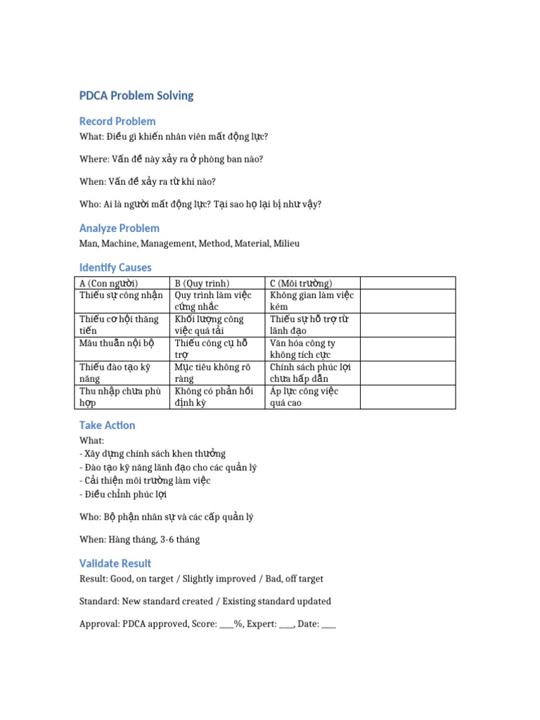 PDCA Problem Solving | PDF