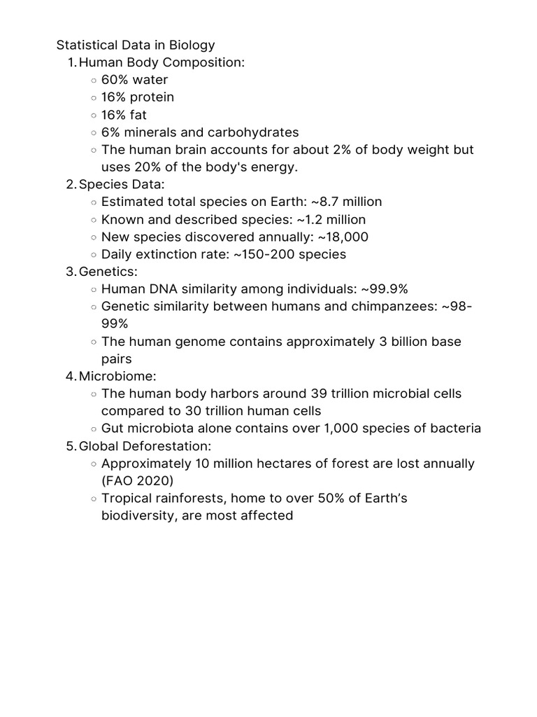 Statistical Data in Biology | PDF