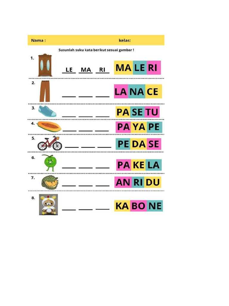 LKPD Membaca Kls 1 | PDF