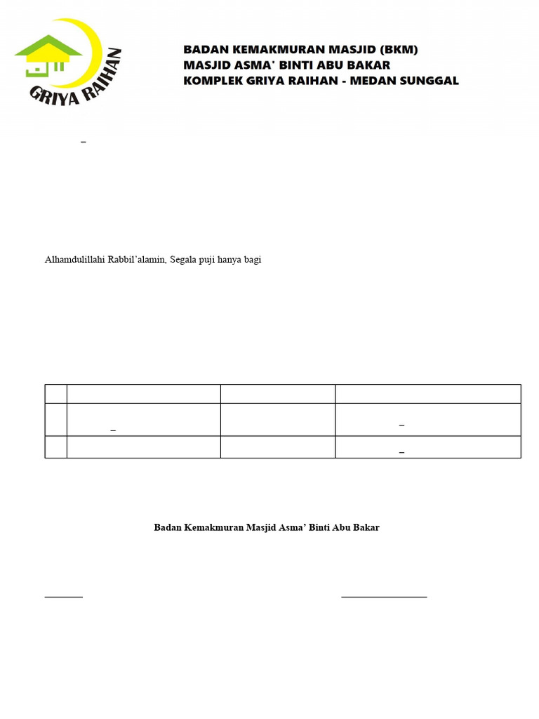 BKM-Surat undangan Peringatan Idul Adha 2024 baru | PDF