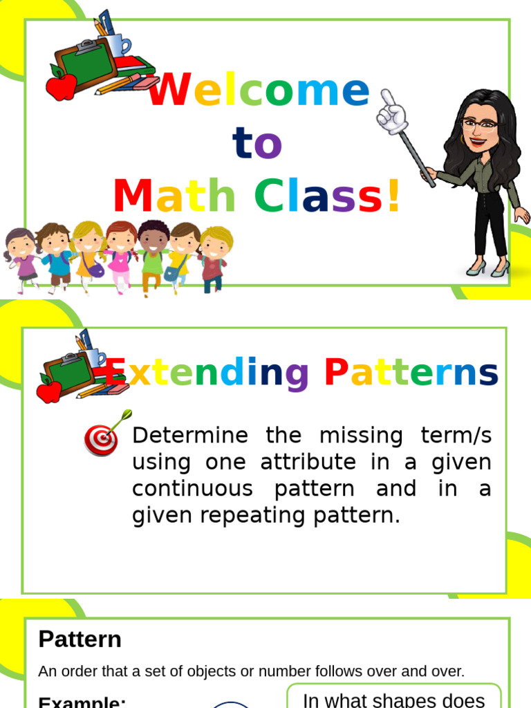 Lesson 1.1 Extending Pattern | PDF