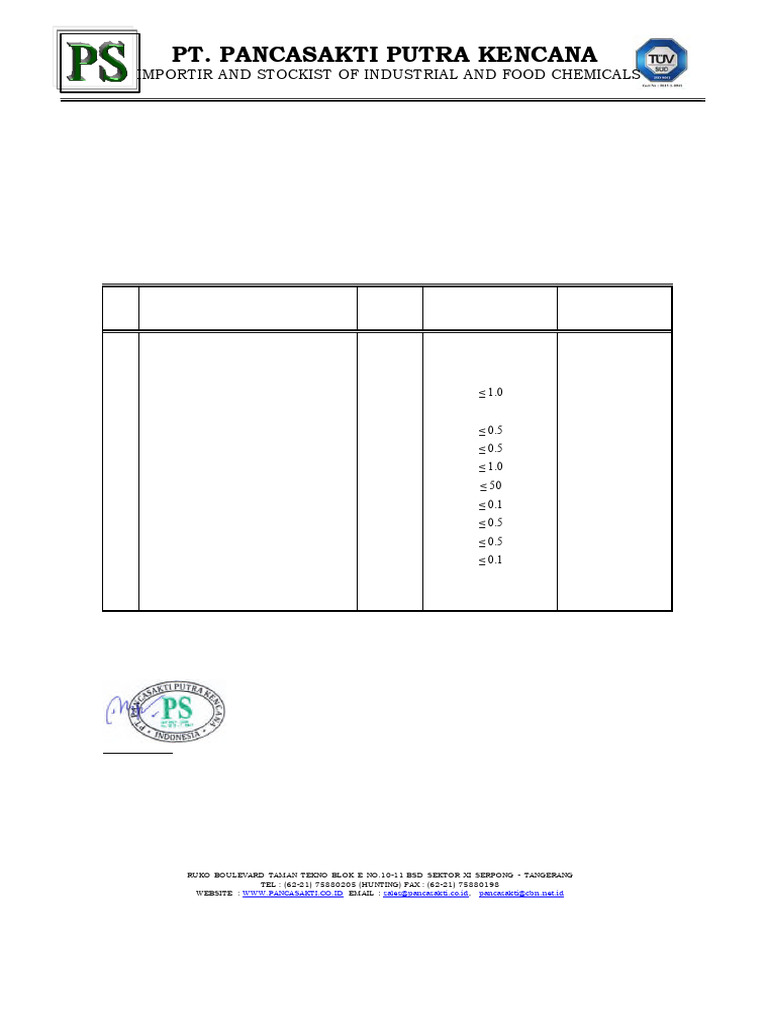 Demineralized Water Analysis Report | PDF