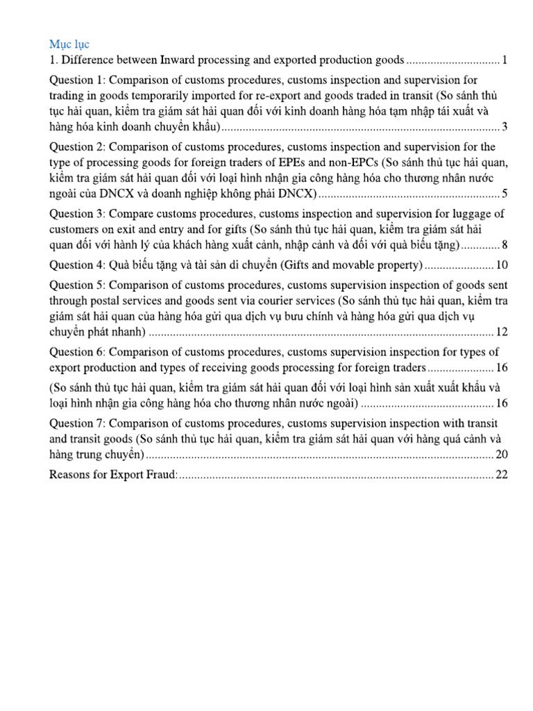 Difference Between Inward Processing and Exported Production Goods Anti ...