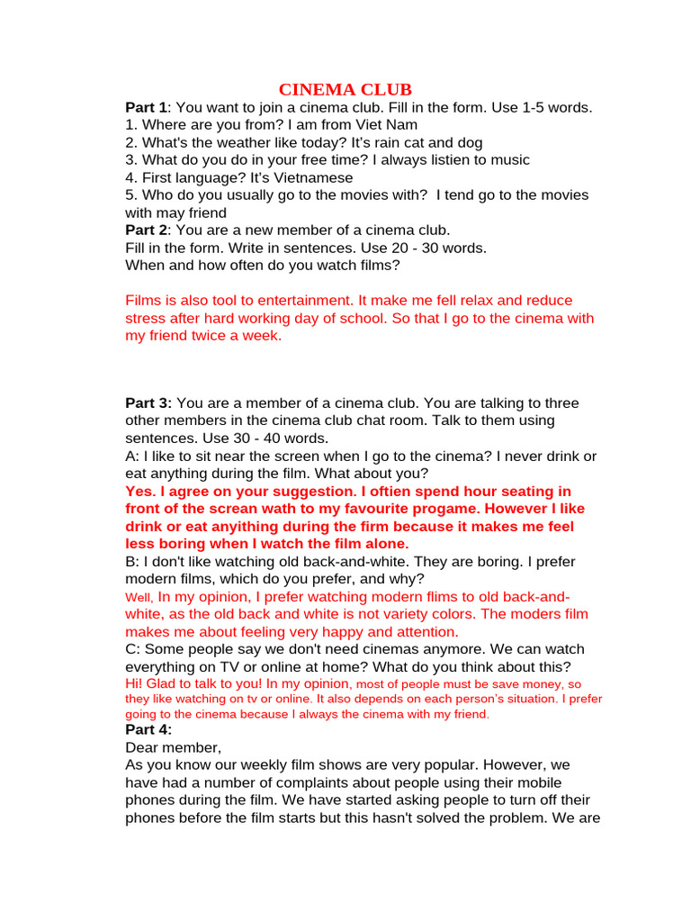 Cinema and Travel Club Membership Guide | PDF | Movie Theater