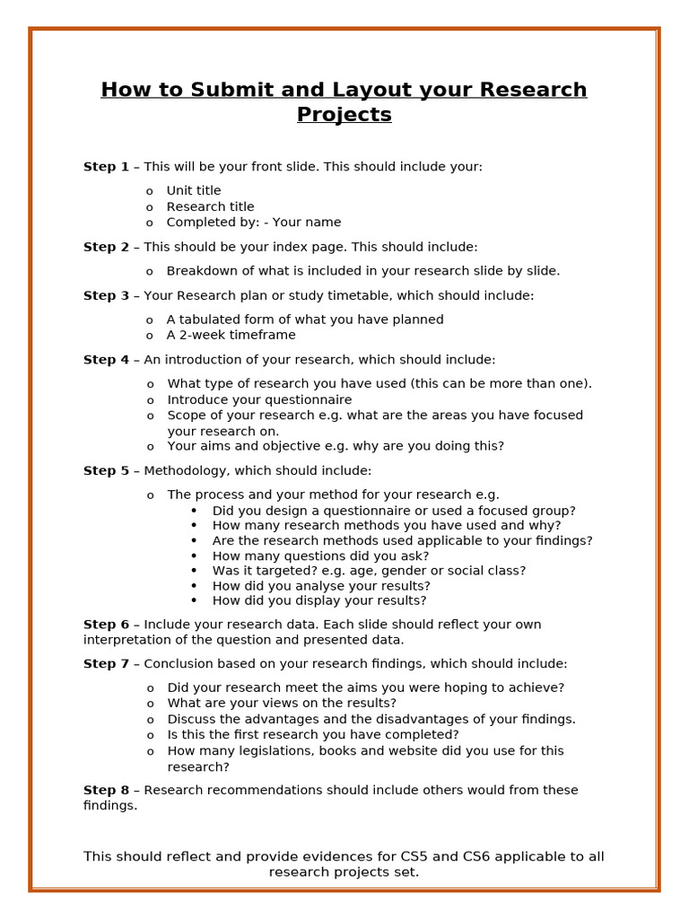 How-to-Submit-and-Layout-your-Research-Projects | PDF | Methodology