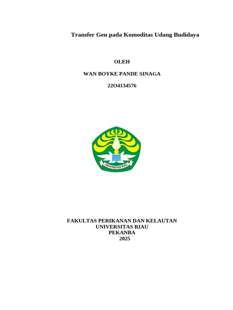 Transfer Gen untuk Budidaya Udang | PDF