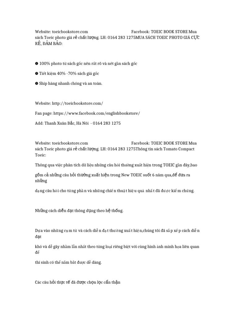 Tomato TOEIC Compact Part1 2 | PDF