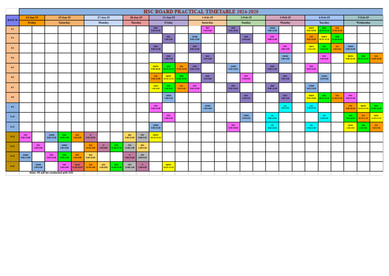 Updated_HSC Practical Timetable 24-251 | PDF