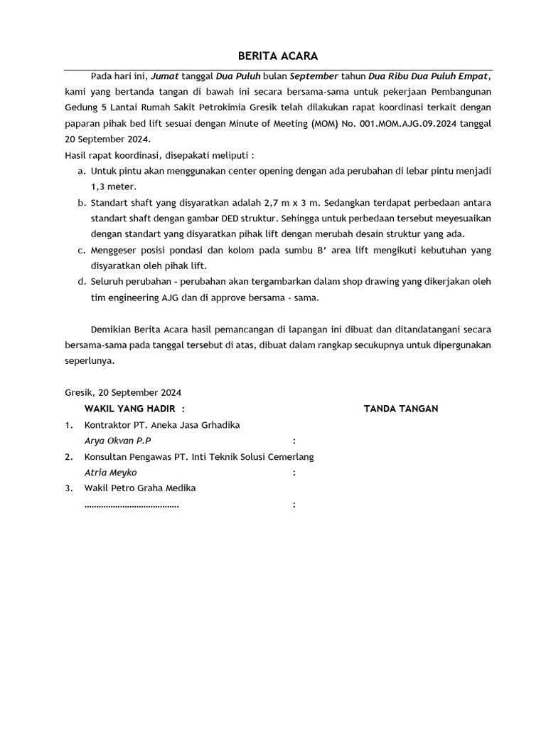 BA Pergeseran pondasi + kolom area lift | PDF