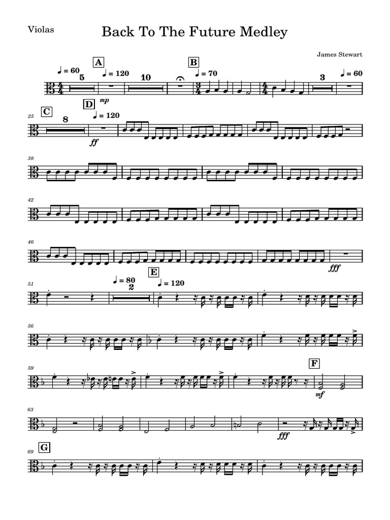 Back To The Future Violas Medley | PDF | Musical Forms | Musical ...