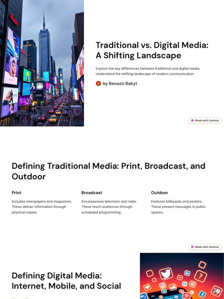 Traditional vs. Digital Media Insights | PDF | Advertising | New Media
