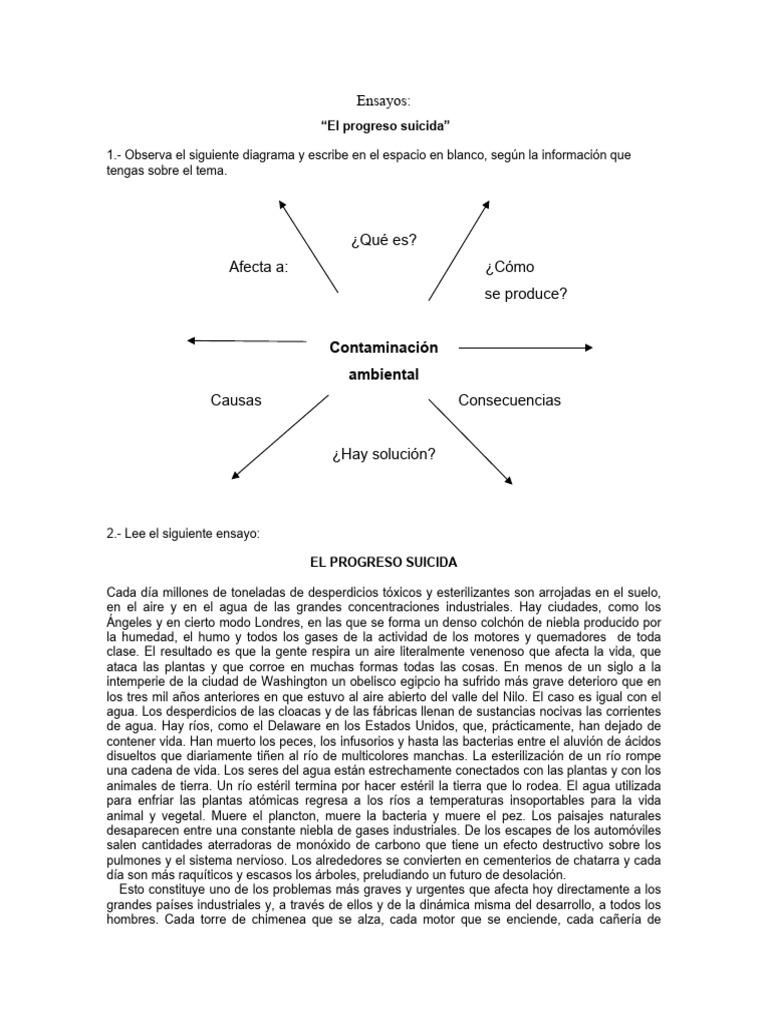 Progreso Suicida: Impacto Ambiental Crítico | PDF | Ensayos | Agua