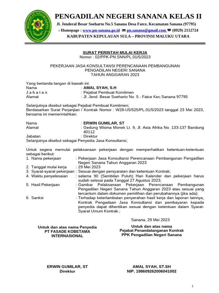 SPMK PERENCANAAN 2023 | PDF