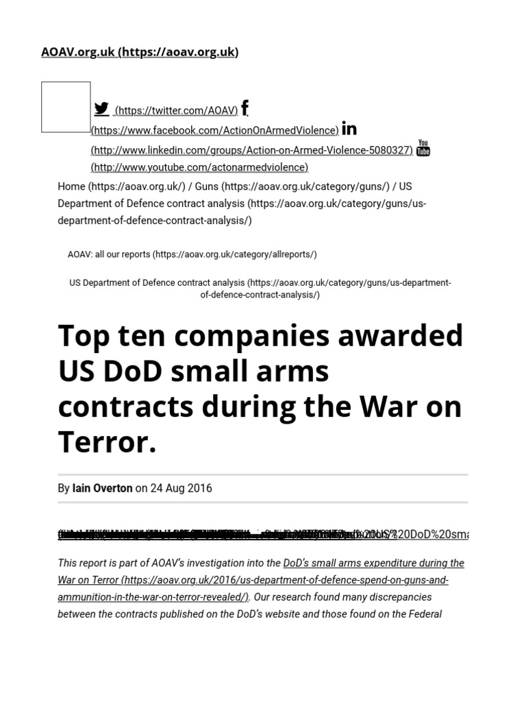 Top 10 US DoD Small Arms Contractors | PDF | Arms Industry