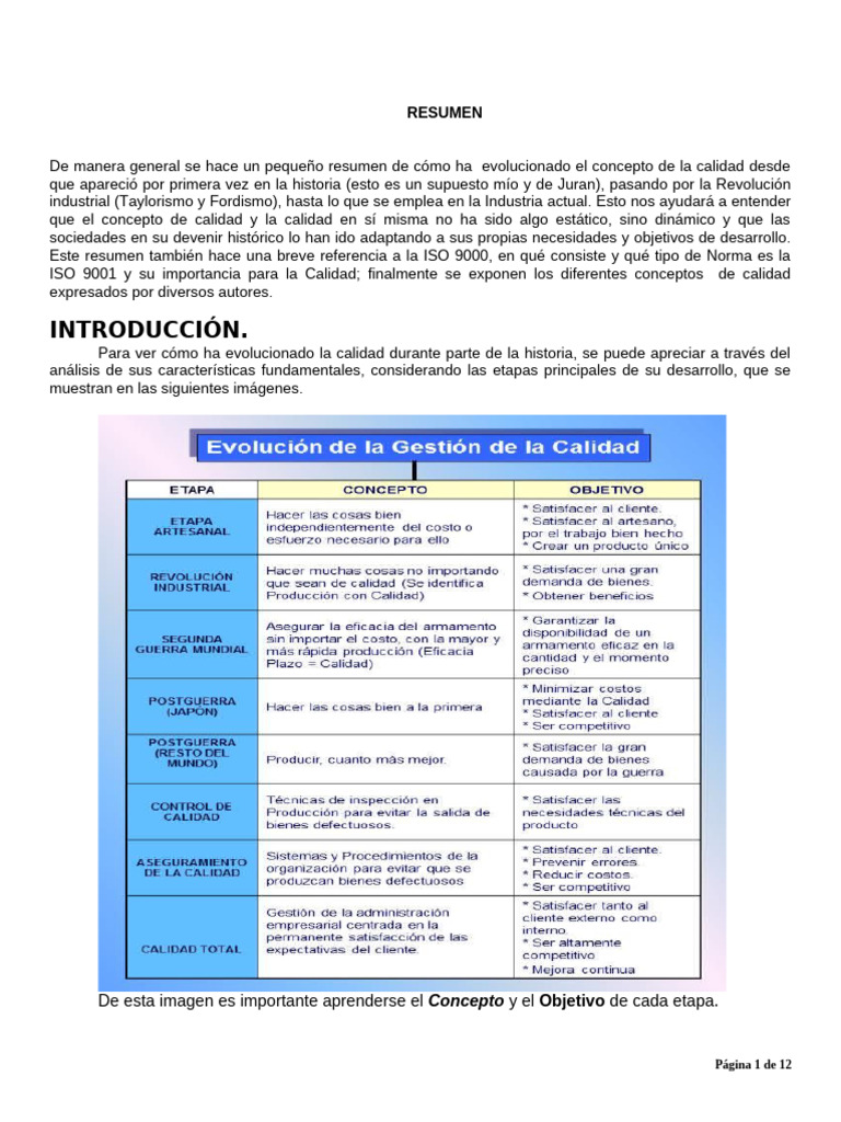 Evolucion Historica de La Calidad Cle 2 | PDF | Calidad (comercial) | Organización internacional ...