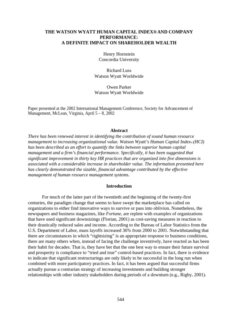 THEWATSONWYATTHUMANCA | PDF | Employee Retention | Human Resource ...