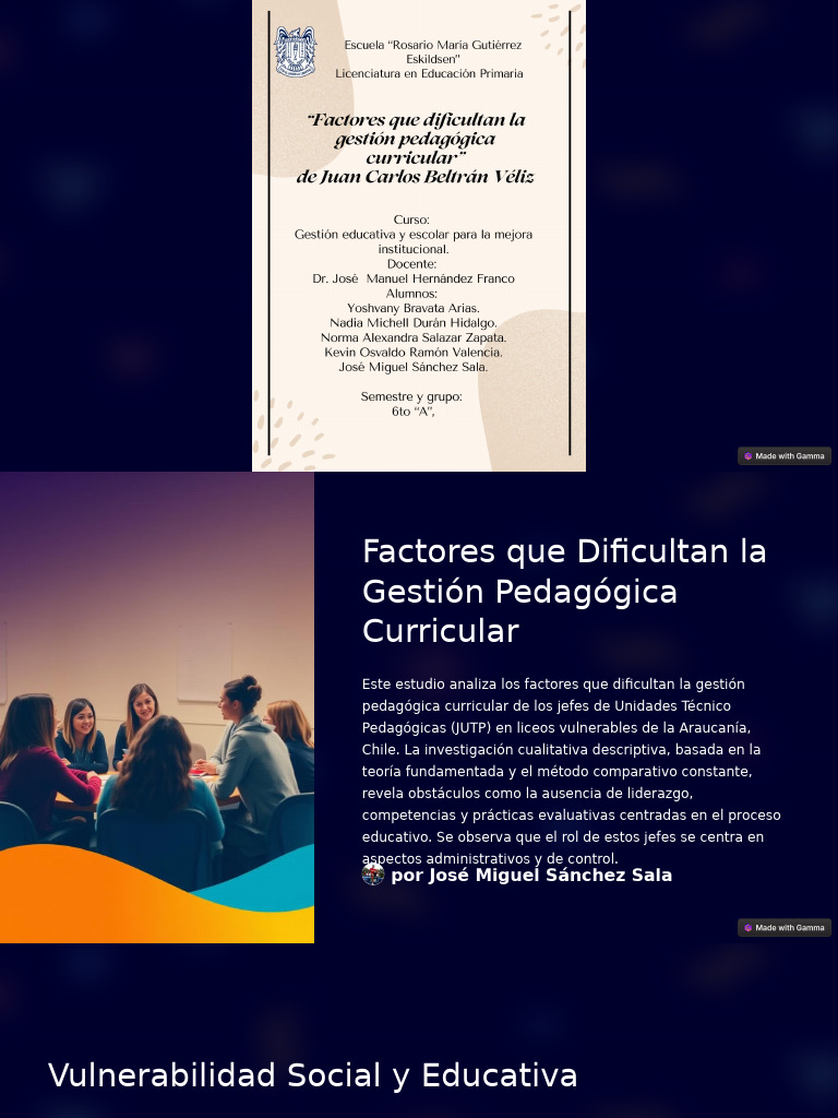 Factores-que-Dificultan-la-Gestion-Pedagogica-Curricular | PDF | Plan de estudios | Enseñando