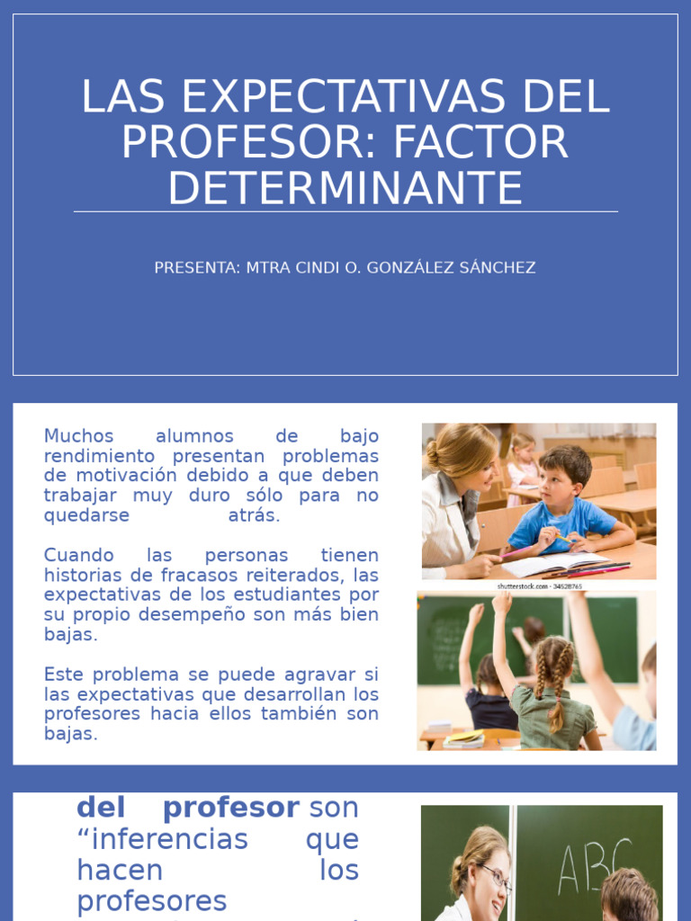 Las Expectativas Del Profesor | PDF | Autoestima | Psicología Social