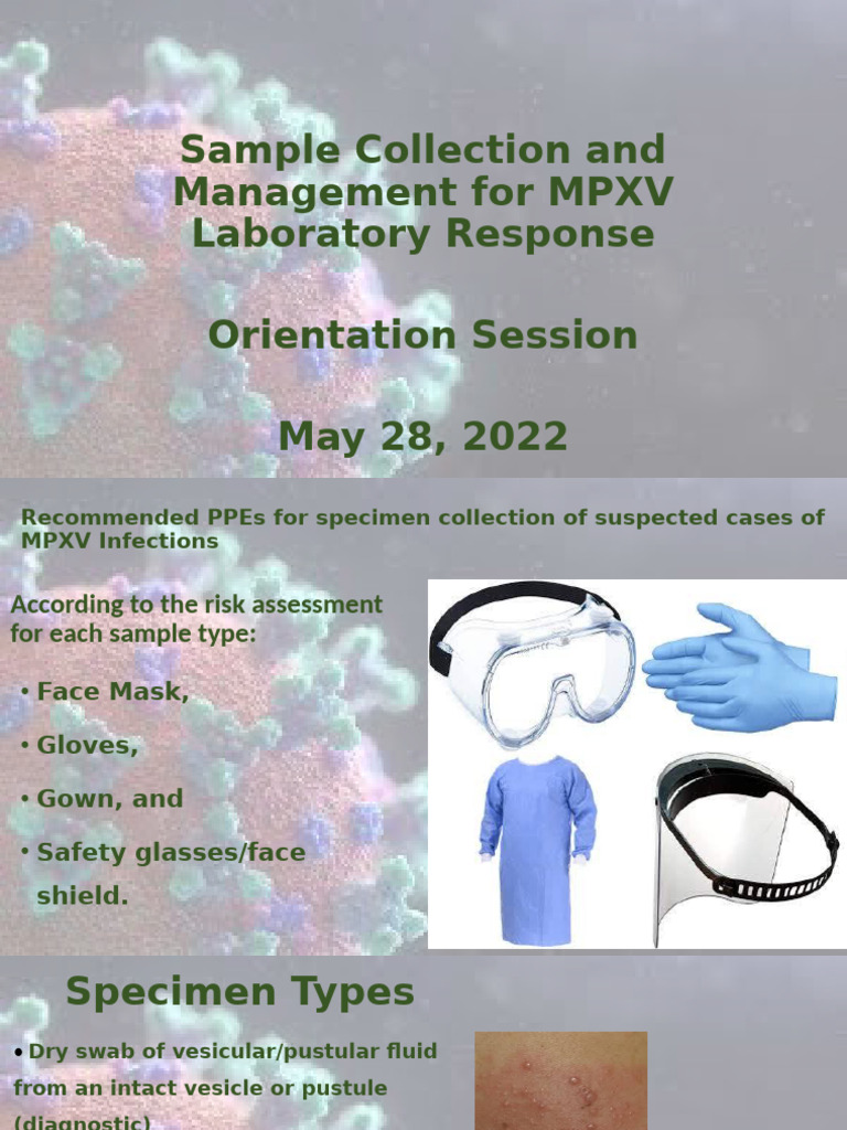 Sample Collection and Management Orientation For MPXV Lab Response ...