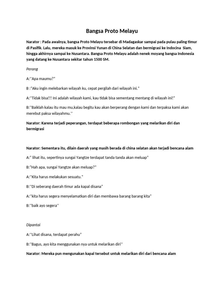 Sejarah Proto Melayu | PDF