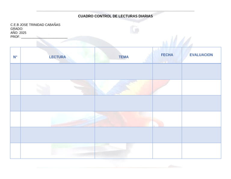 Cuadro Control de Lecturas Diarias 2024 | PDF
