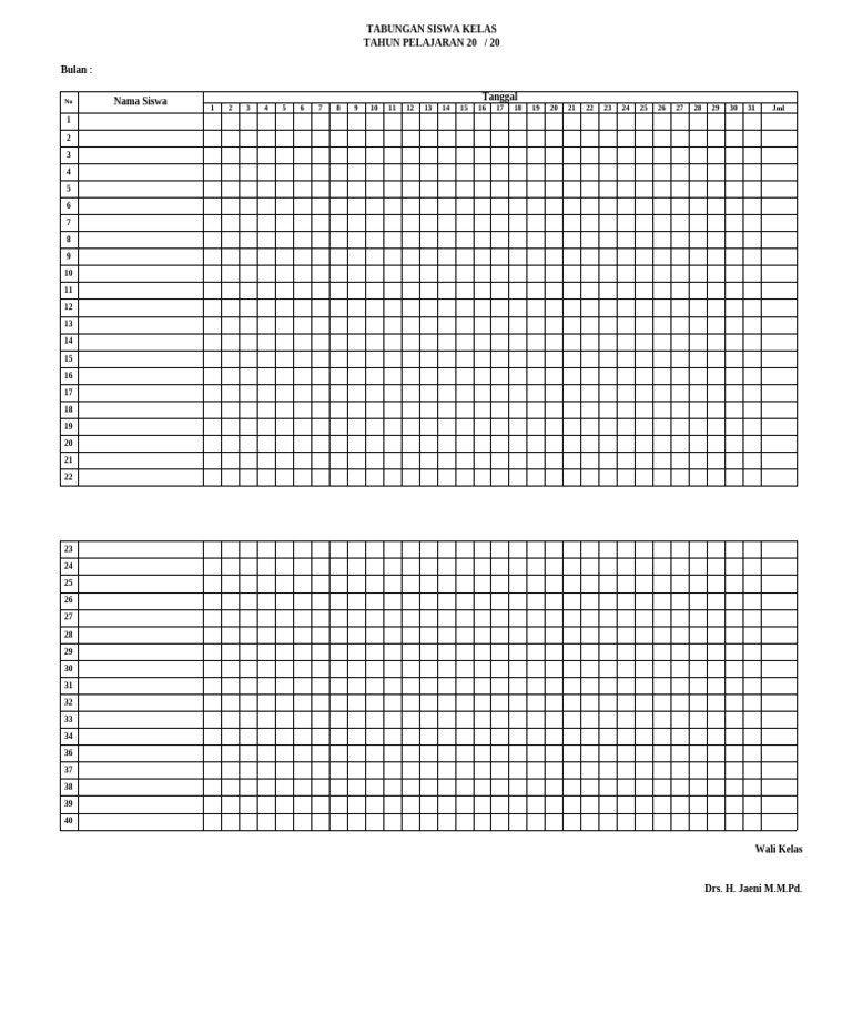 Format Tabungan | PDF