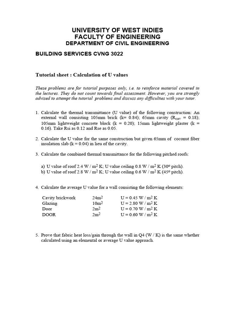 U Value Calculation Tutorial Guide | PDF