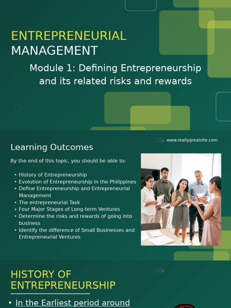 Understanding Entrepreneurship Risks & Rewards | PDF | Entrepreneurship ...