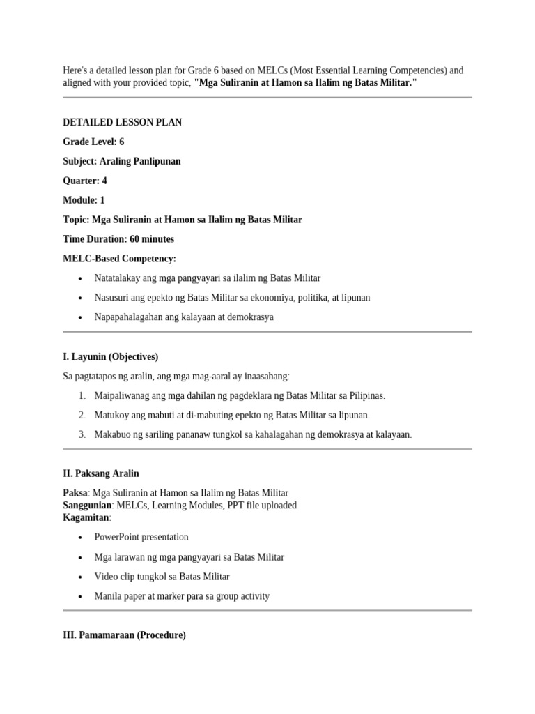 2nd Cop Lesson Plan | PDF