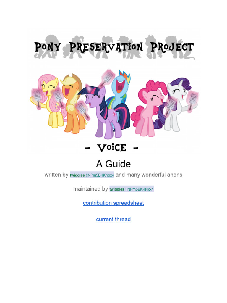Pony Preservation Project_ Voice - A Guide | PDF | Computer File | Computing