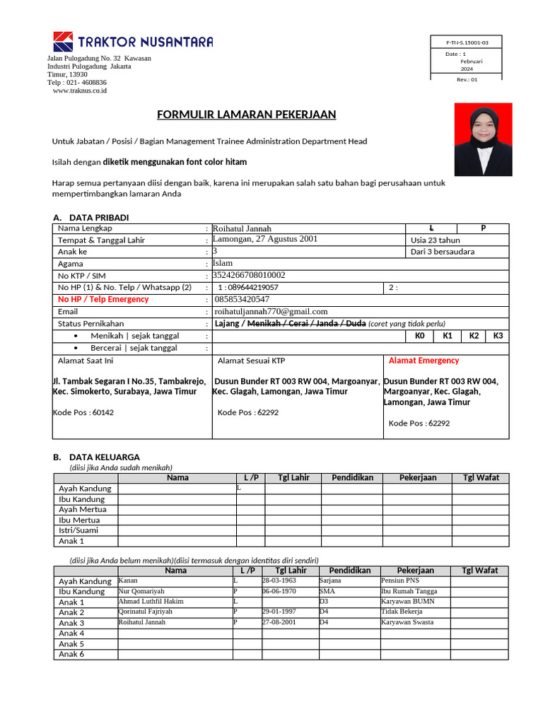 FLK Traktor Nusantara - Nama Lengkap | PDF